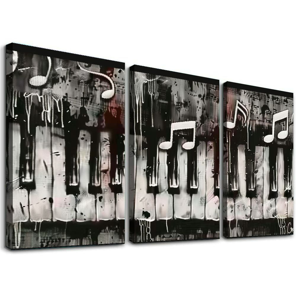 Ulloord Black and White Art Poster Piano Music Art Keys Poster Music ...