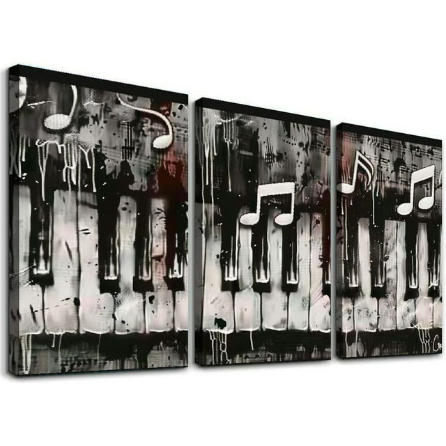 Ulloord Black and White Art Poster Piano Music Art Keys Poster Music ...