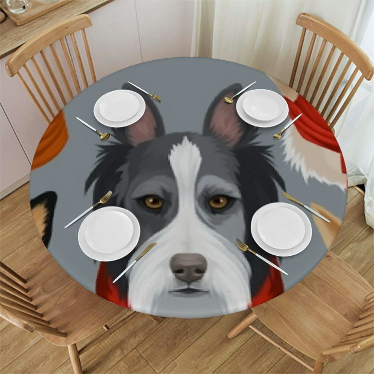 Ulloord Charcoal Grey Gold Tablecloth Overlay for Round Tables Cartoon ...