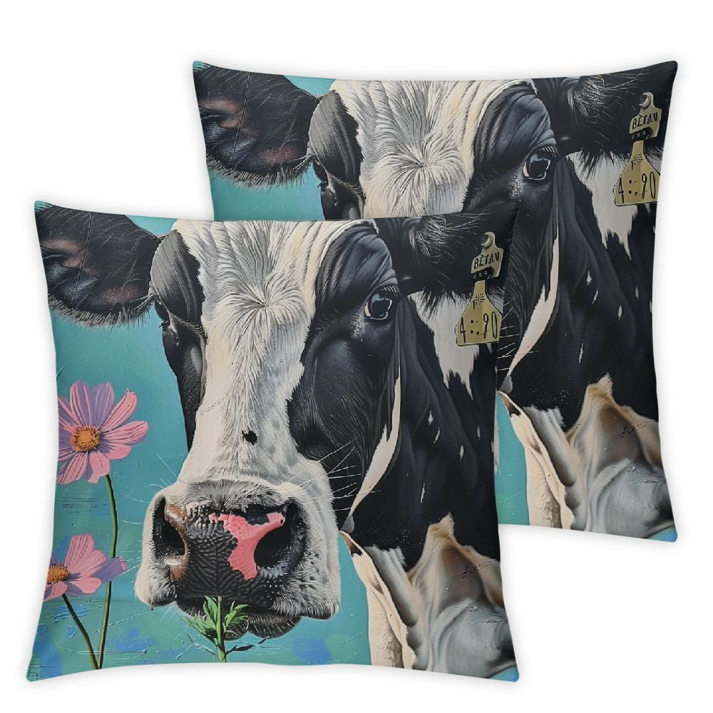 Ulloord Cow Throw Pillow Covers Inch Cushion Cases For Adults Men Women ...