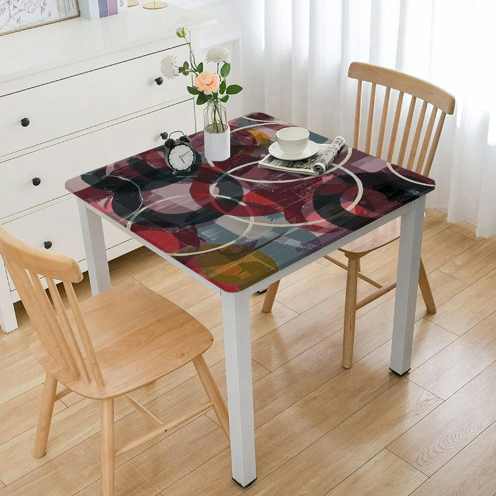 Ulloord Decorative Fitted Table Cover for Square Tables, Polyester ...