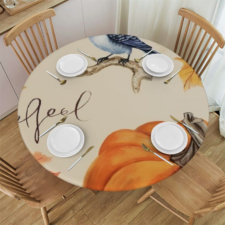 Ulloord Elastic Round Tablecloth, Fitted Tablecloths for Round Table ...