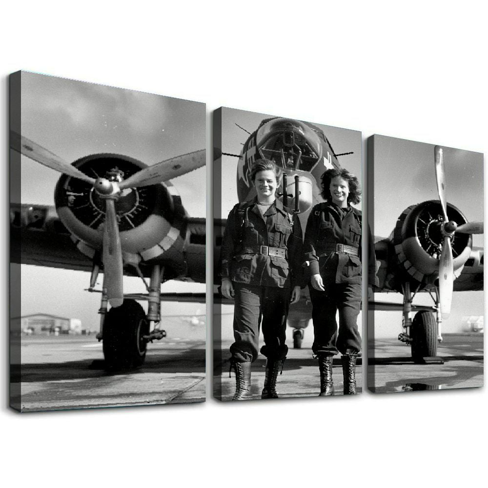 Ulloord Female Pilot Art Poster Canvas Painting Women Army Air Force ...