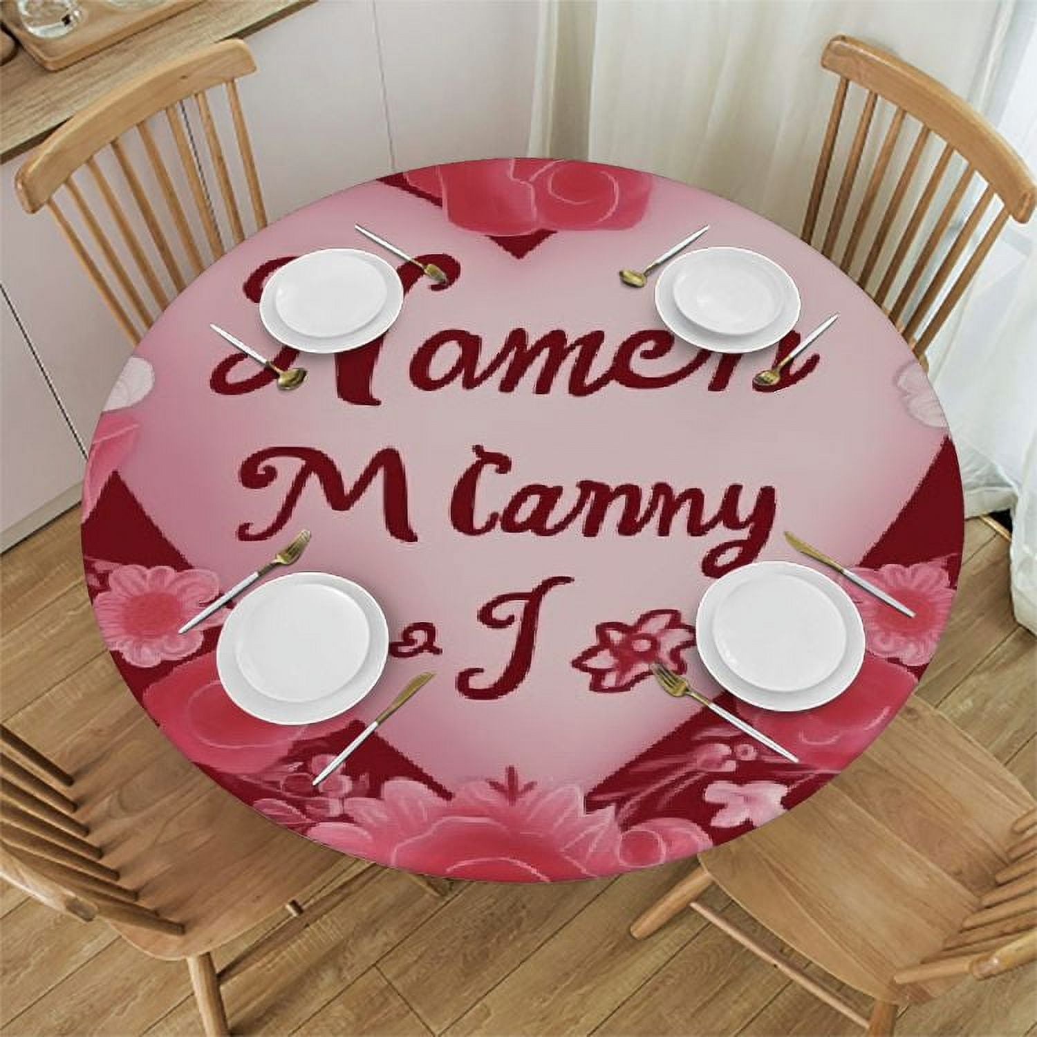 Ulloord Fitted Table Cover for Round Tables Happy Mother's Day ...