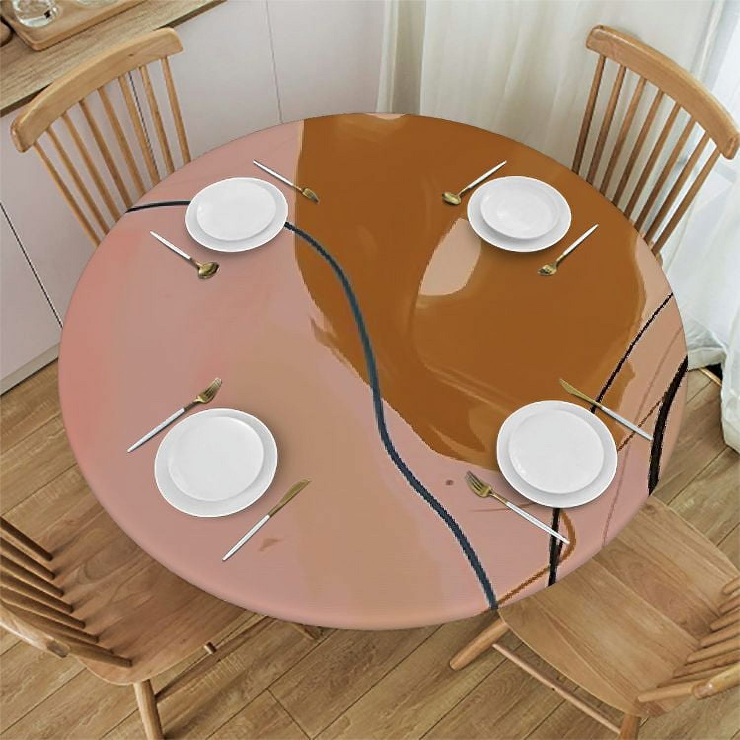 Ulloord Fitted Table Cover for Round Tables Minimalist Abstract Sexy ...
