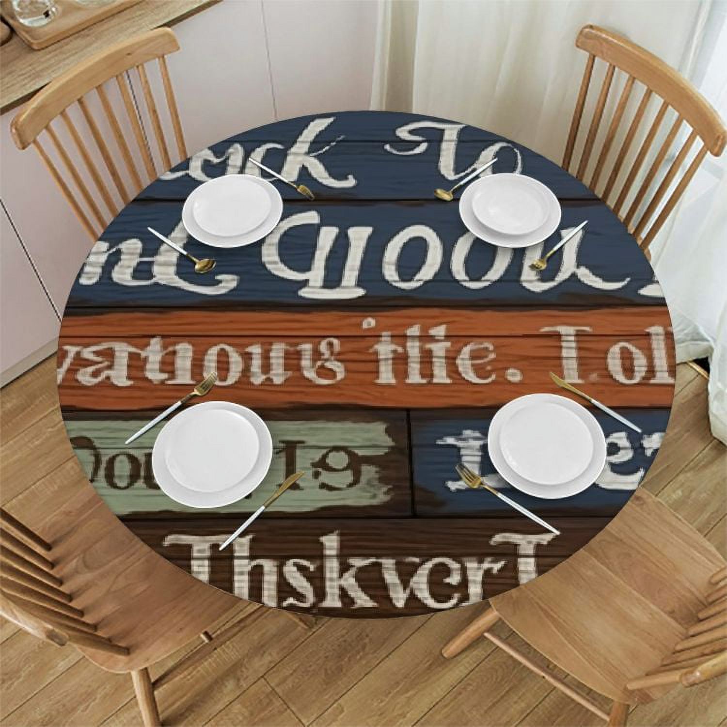 Ulloord Fitted Table Cover for Round Tables Motivational Inspirational ...