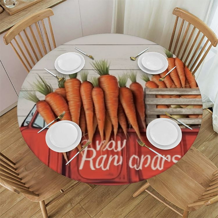 Ulloord Fitted Table Cover for Round Tables with and Tablecloth with ...