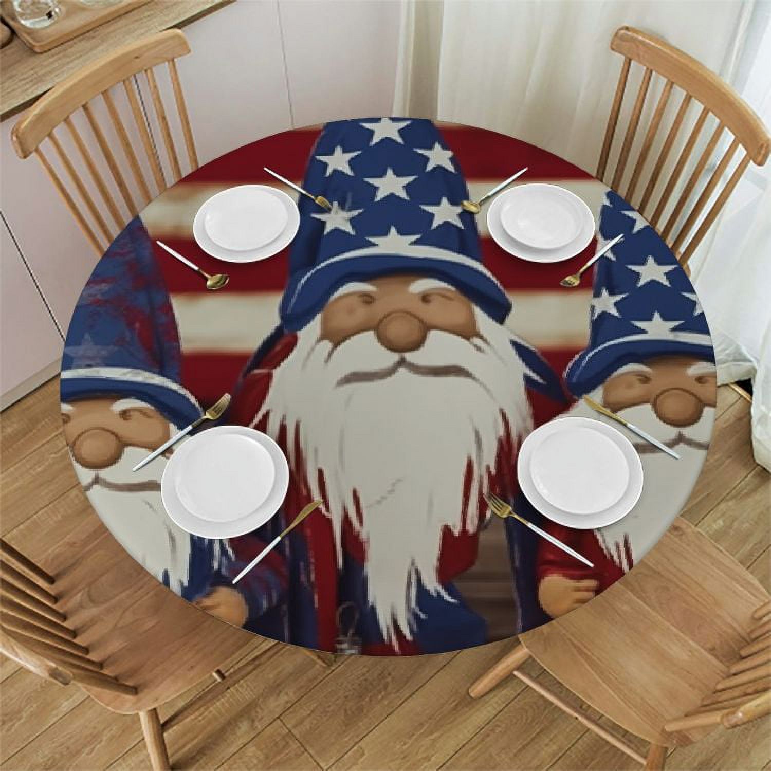 Ulloord Fitted Table Round Cover Elastic Edged Tablecloth,Independence ...