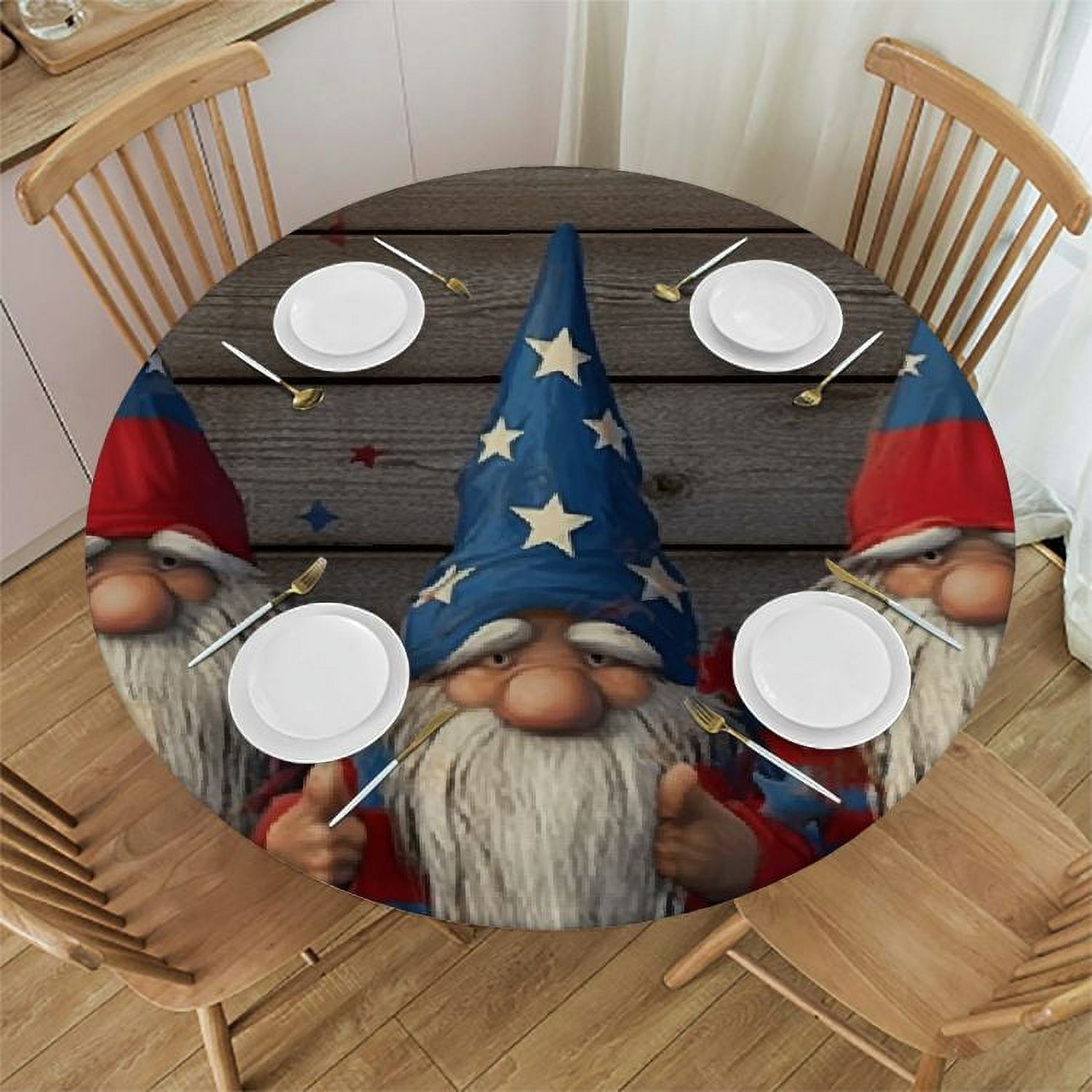 Ulloord Fitted Table Round Cover Elastic Edged Tablecloth,Retro ...