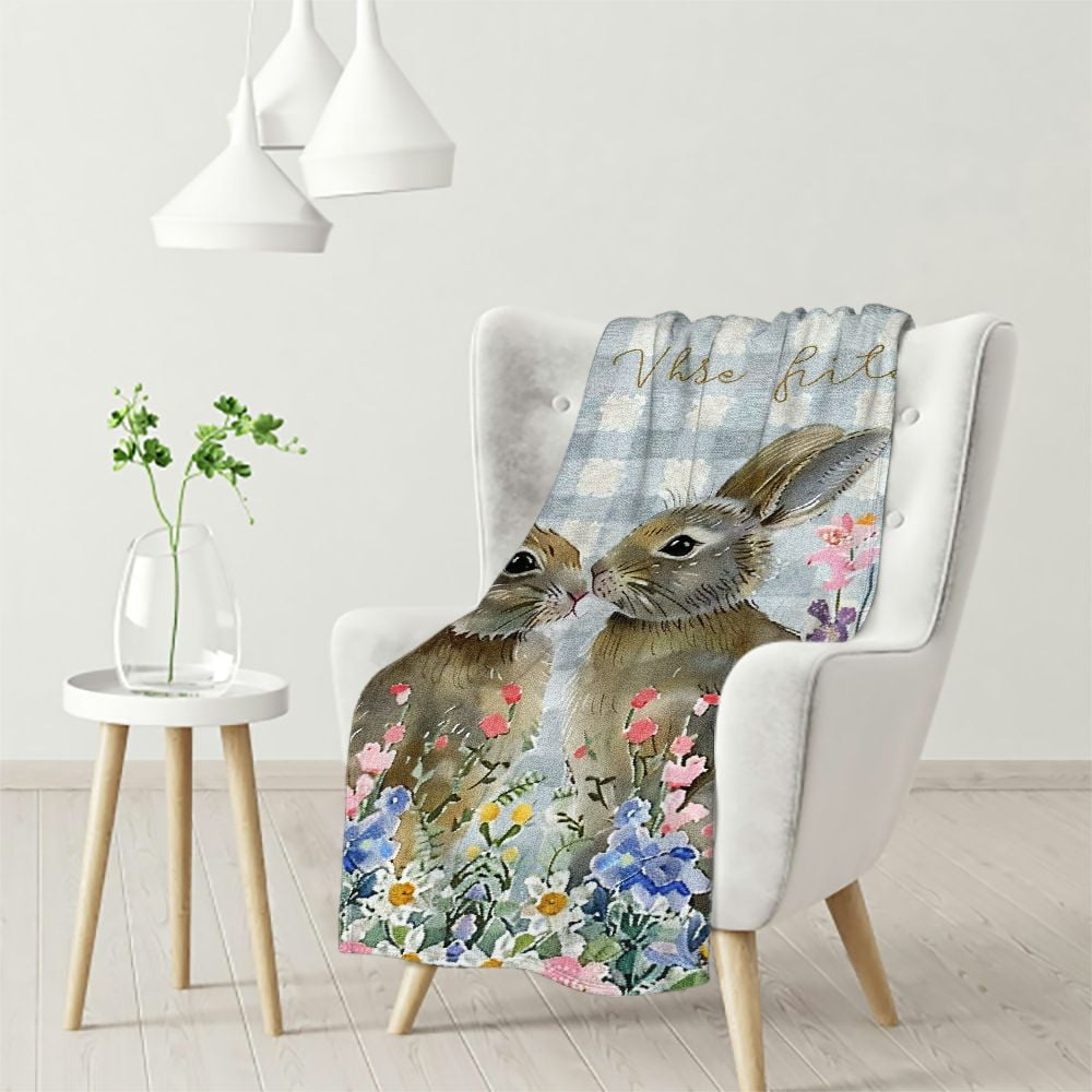 Ulloord Flowers Throw Blankets Eucalyptus Leaf Spring Summer Soft
