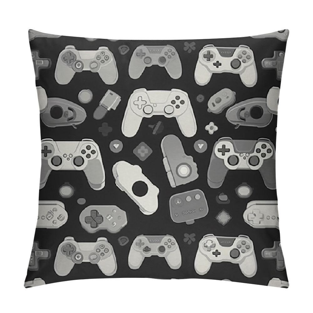 Ulloord Game Controller Throw Pillow Cover Game Pad Electronic Play ...