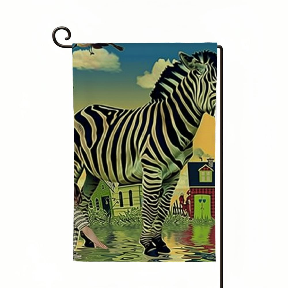 Ulloord Garden Flag Animals Bird Cat Flowers In Water Pond Home Flags ...