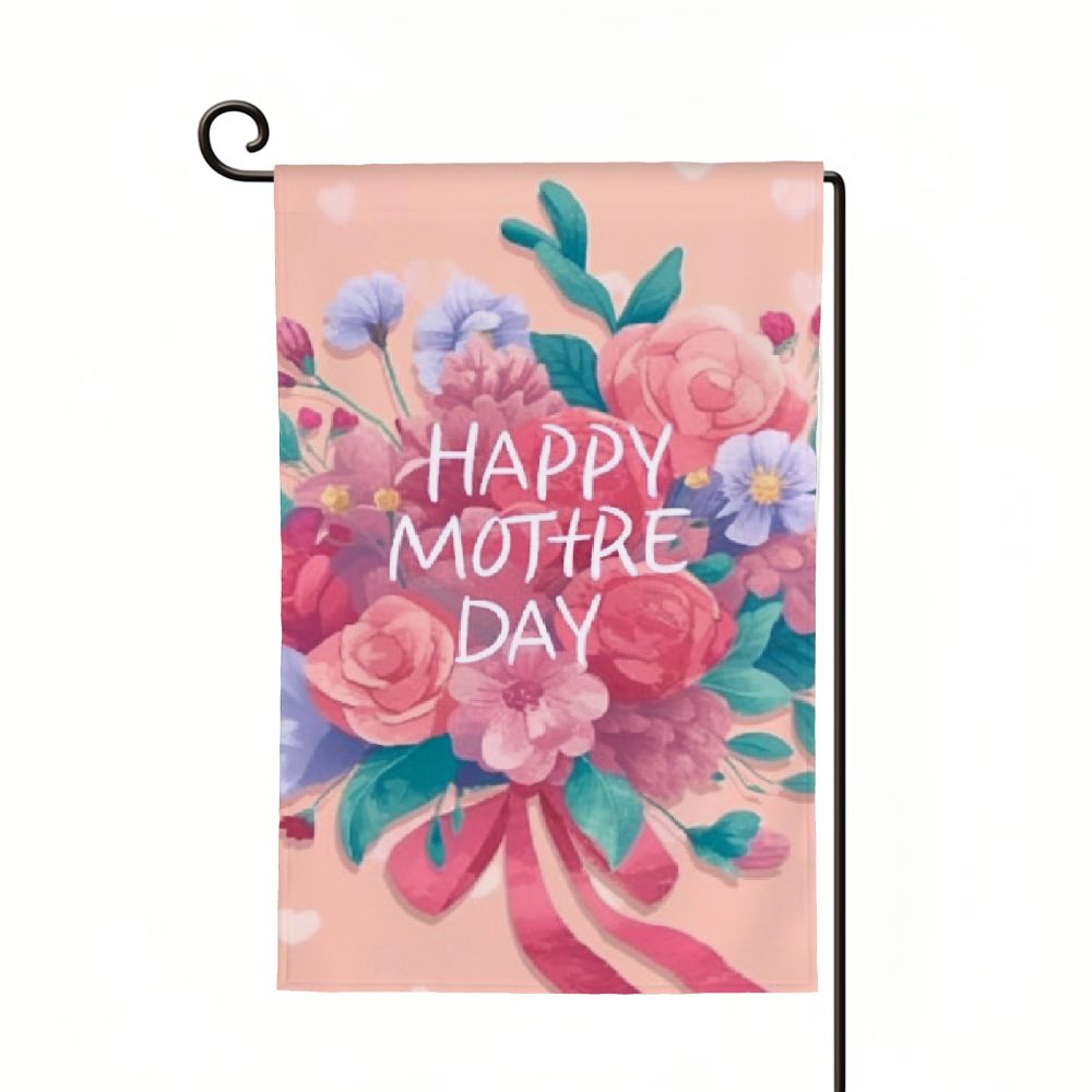 Ulloord Garden Flags, House Flags Double Sided Pink Flowers Outside ...