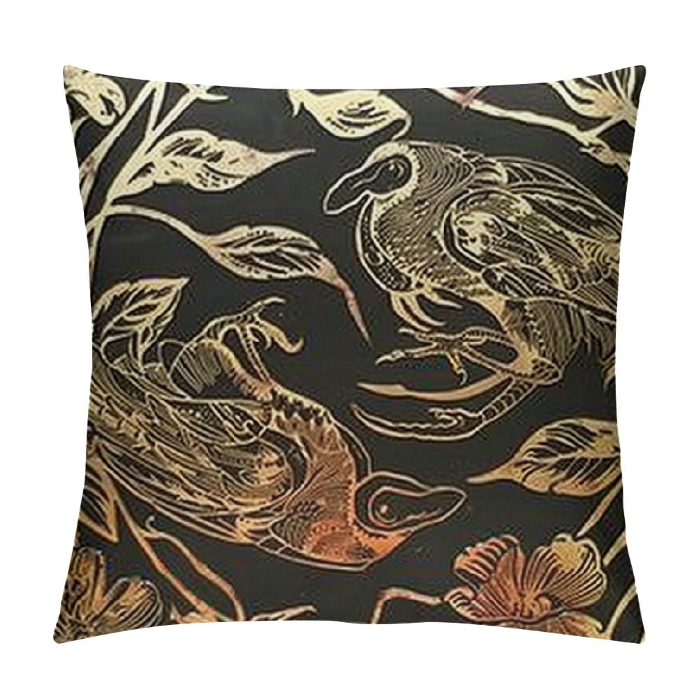 Ulloord Golden Scorpion Sign Pillow Cover, Modern Throw Pillow Cover ...