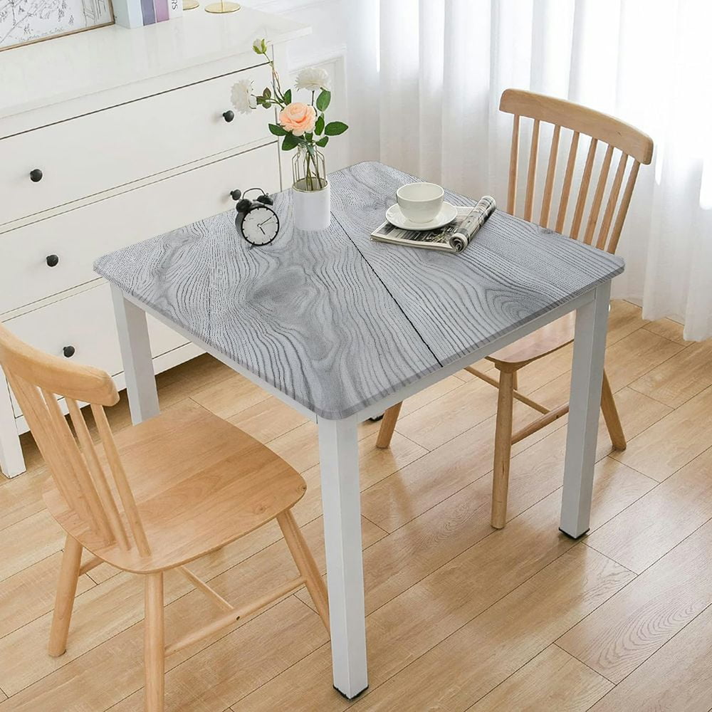 Ulloord Grey Decorative Elastic Edged Square Fitted Tablecloth, Oak ...