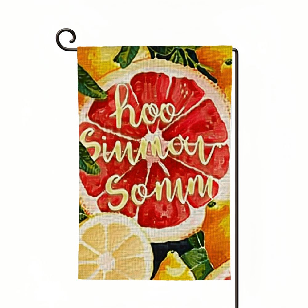 Ulloord Hello Summer Watermelon House Flag Yellow Lemon Watermelon ...