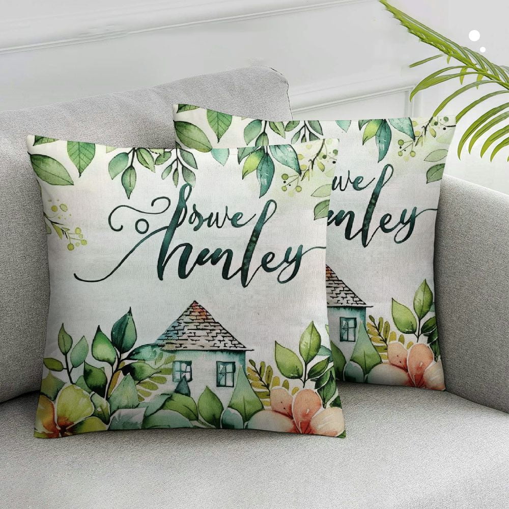 Ulloord Home Sweet Home Throw Pillow Covers , Spring Summer Eucalyptus ...