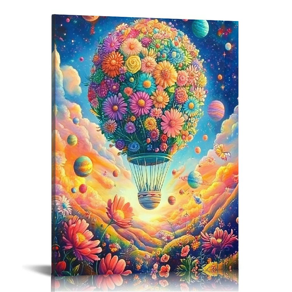 Ulloord Hot Air Balloon Diamond Art Kits for Adults-Flowers Balloon ...