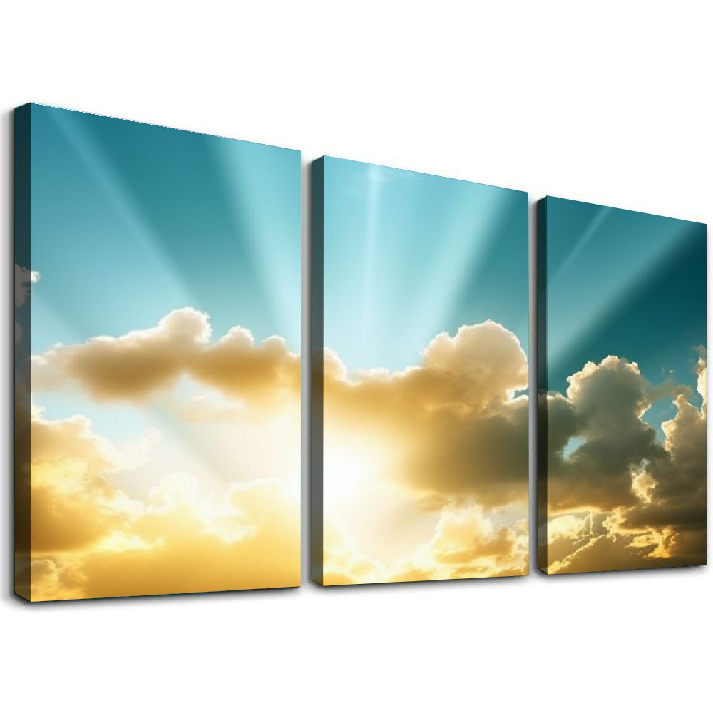 Ulloord Jesus Light Radiating Shining From Clouds In Sky Religious God ...