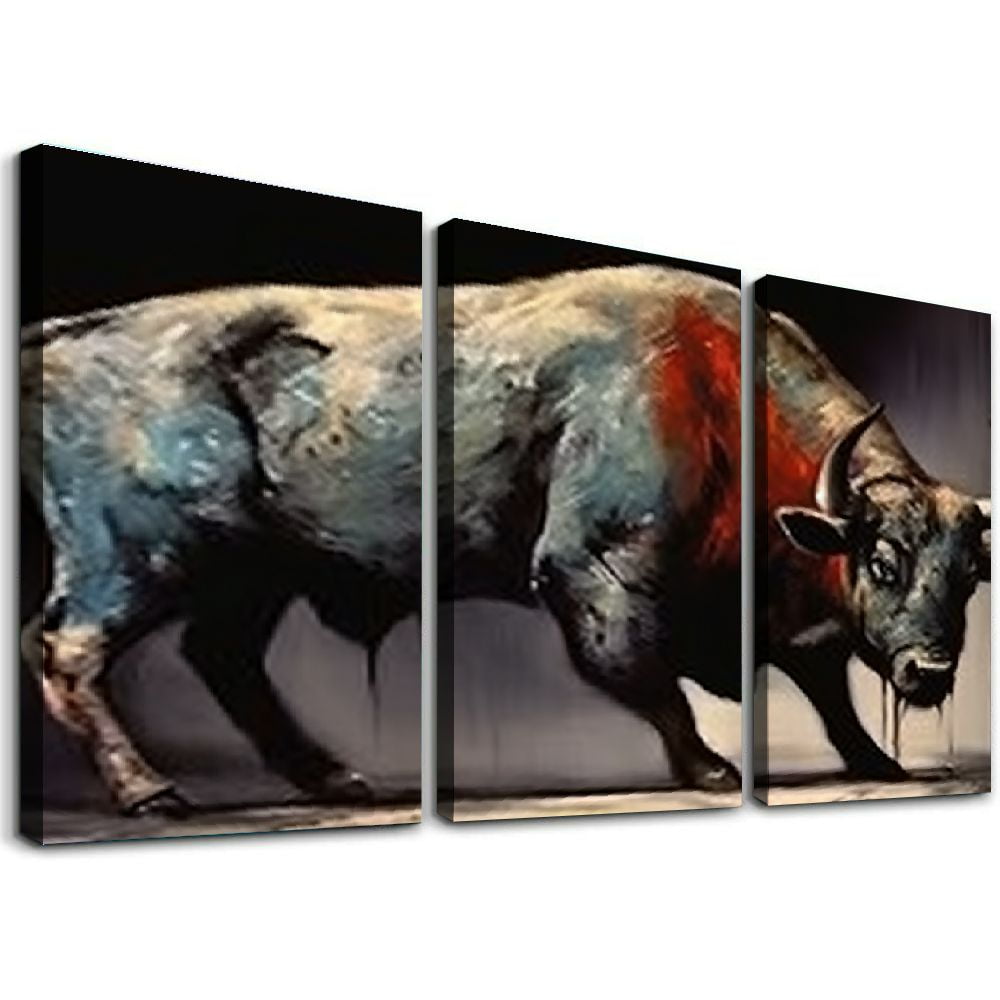 Ulloord Large Bull Canvas Wall Art Man Room Cave Wall Decor Spanish ...