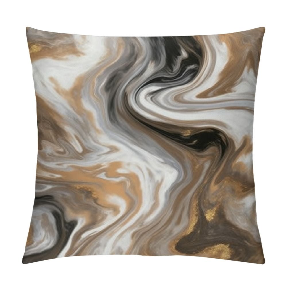 Ulloord Marble Print Throw Pillow Cushion Case, Retro Style Paintbrush ...