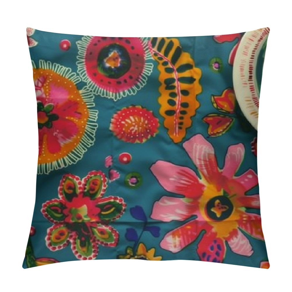 Ulloord Mexican Folk Art Boho Seasons Pillow Cover,Square Waist Cushion ...