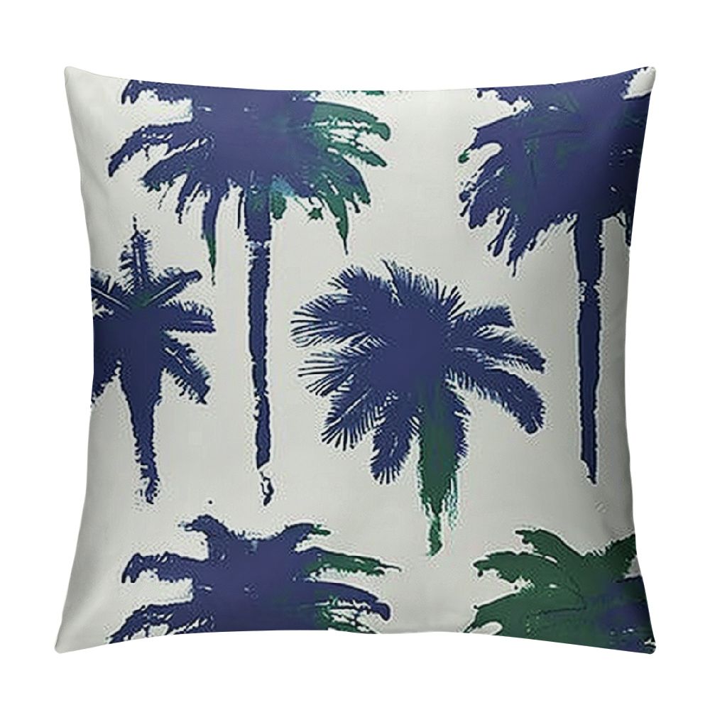 Ulloord Palm Trees Leather Pillow Cover, Modern Leather Throw Pillow ...