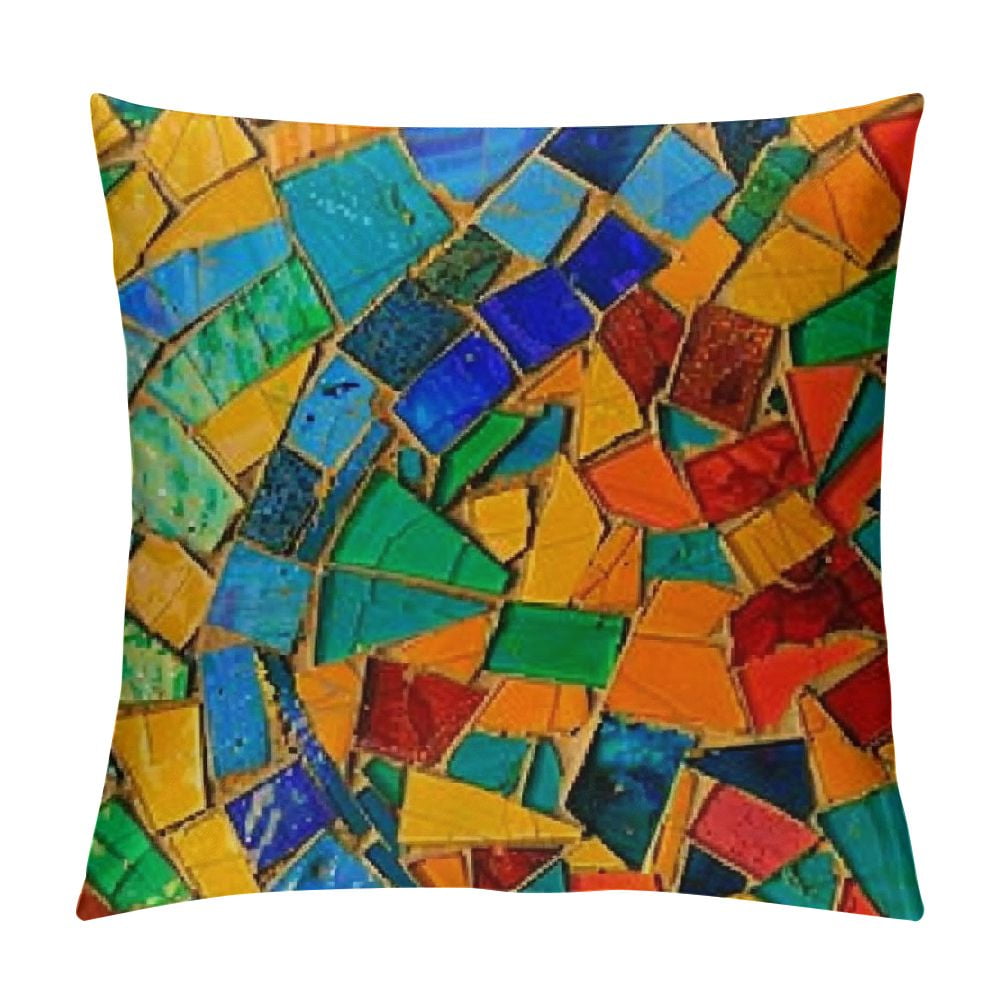 Ulloord Pillow Cover Teal Elegant Mosaic Turquoise Aqua Blue Modern ...