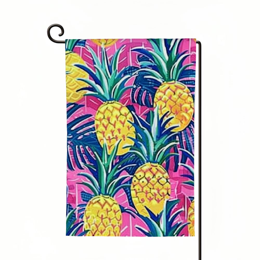 Ulloord Pineapple Garden Flag Quote Cute Summer Fruit Flags Double-Sided Banner Welcome Yard ...