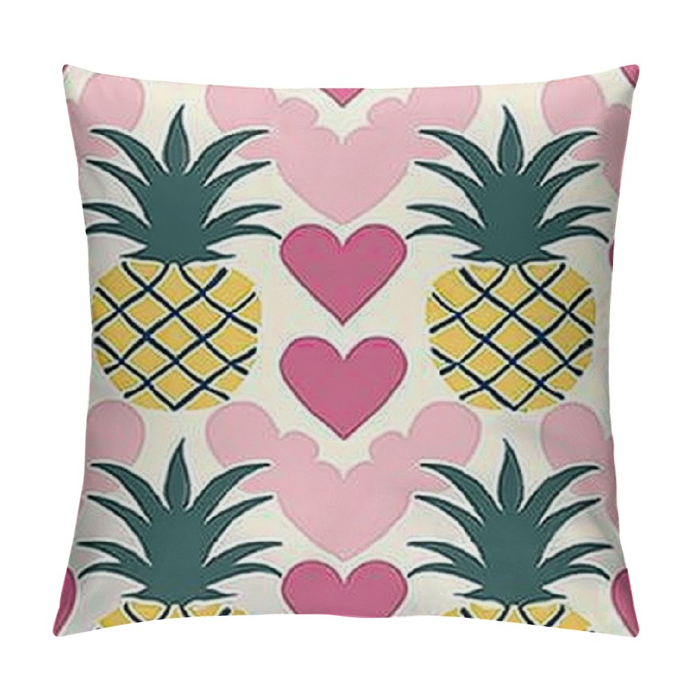 Ulloord Pineapple Leather Pillow Cover, Modern Leather Throw Pillow ...