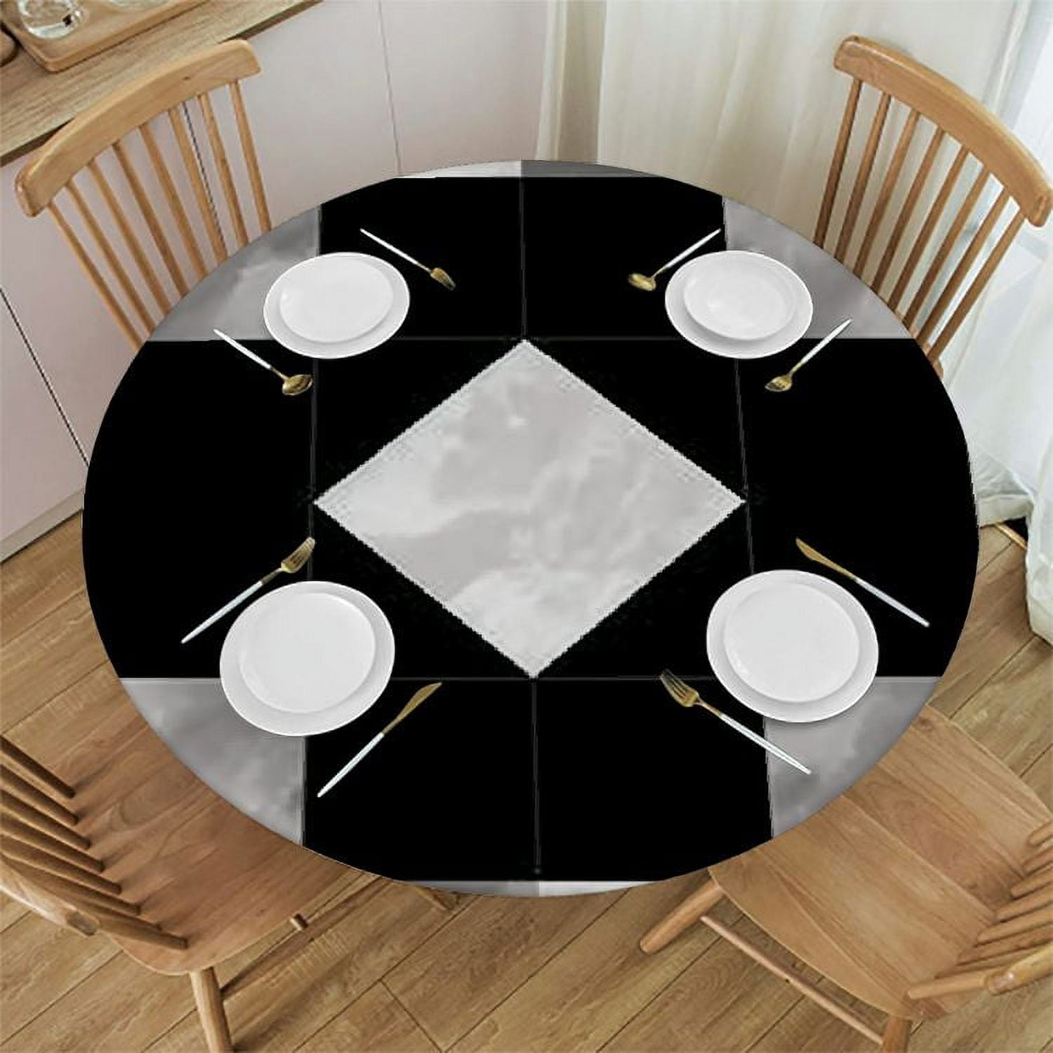 Ulloord Round Edge Closing Tablecloth, Apartment Decor Elastic Edged ...