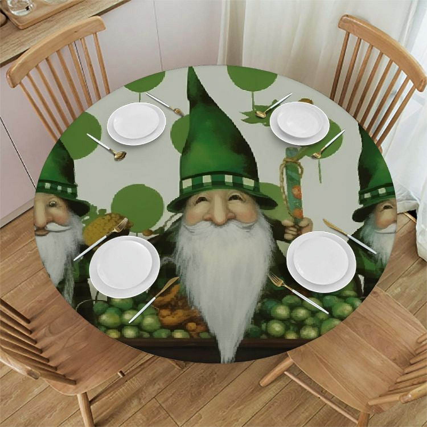 Ulloord Round Fitted Table Cover for Dining Tables,Elastic Edged ...