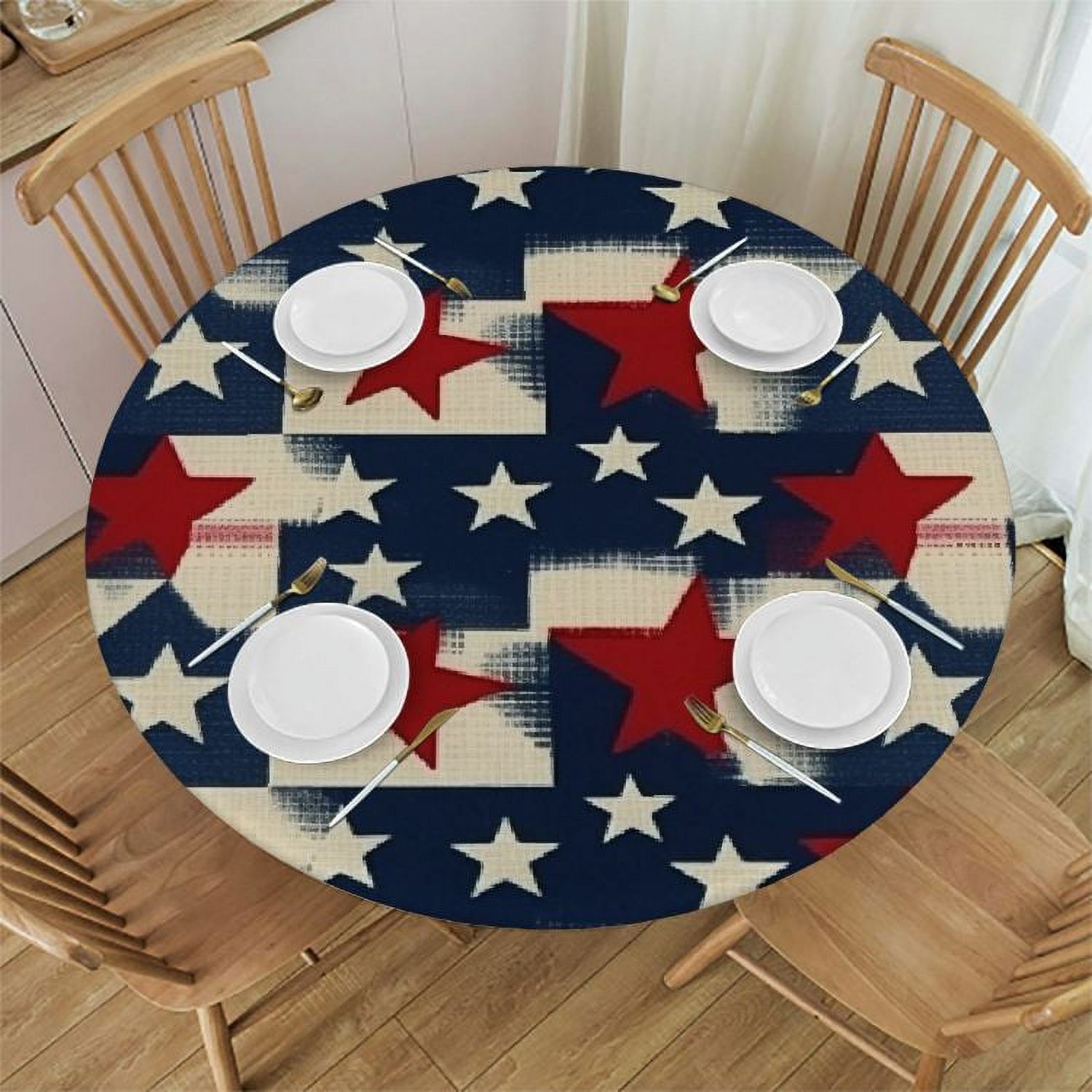 Ulloord Round Fitted Table Cover for Dining Tables,Elastic Edged ...