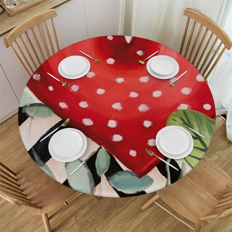 Ulloord Round Fitted Table Cover for Dining Tables,Elastic Edged ...