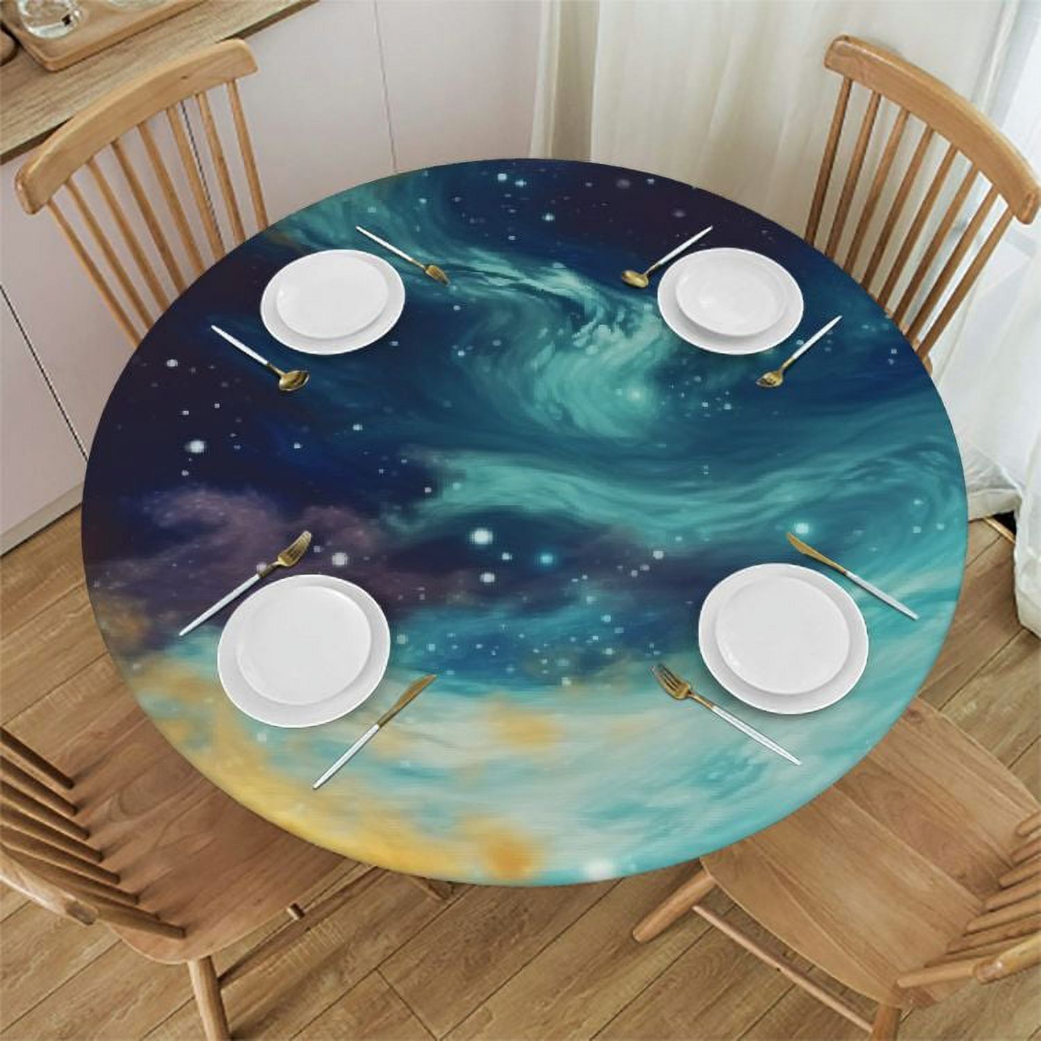 Ulloord Round Fitted Tablecloth Universe Space Galaxy Nebula Table ...