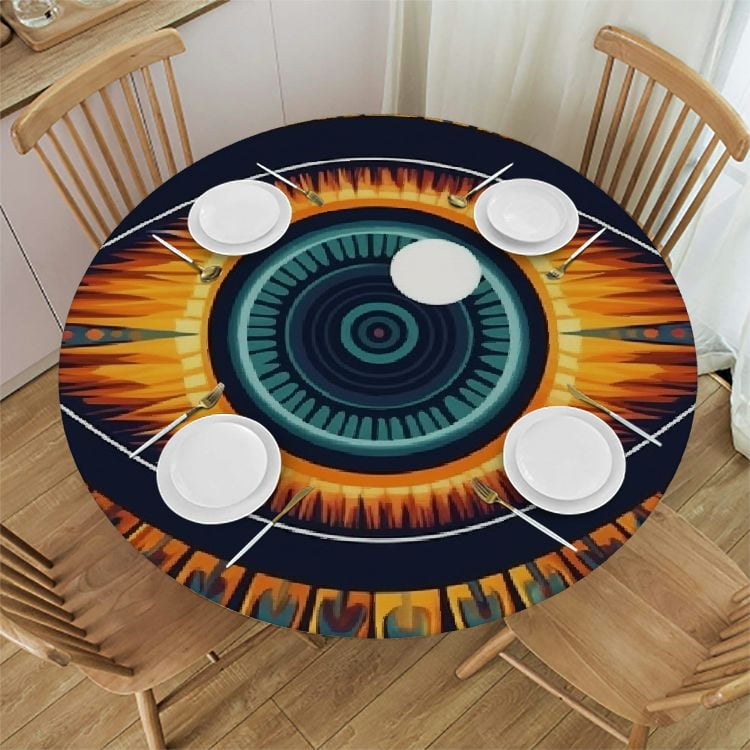 Ulloord Round Fitted Tablecloth with Fitted Table Cloth for Round Table ...