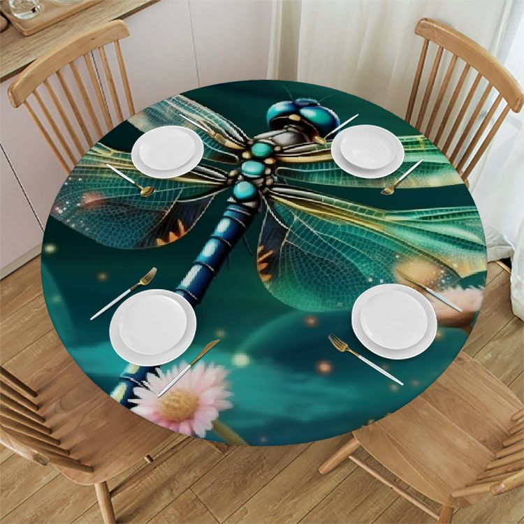 Ulloord Round Fitted Tablecloth with Fitted Table Cloth for Round Table ...