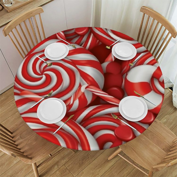 Ulloord Round Table Cloth, Elastic Edged Fitted Table Cover Decor ...