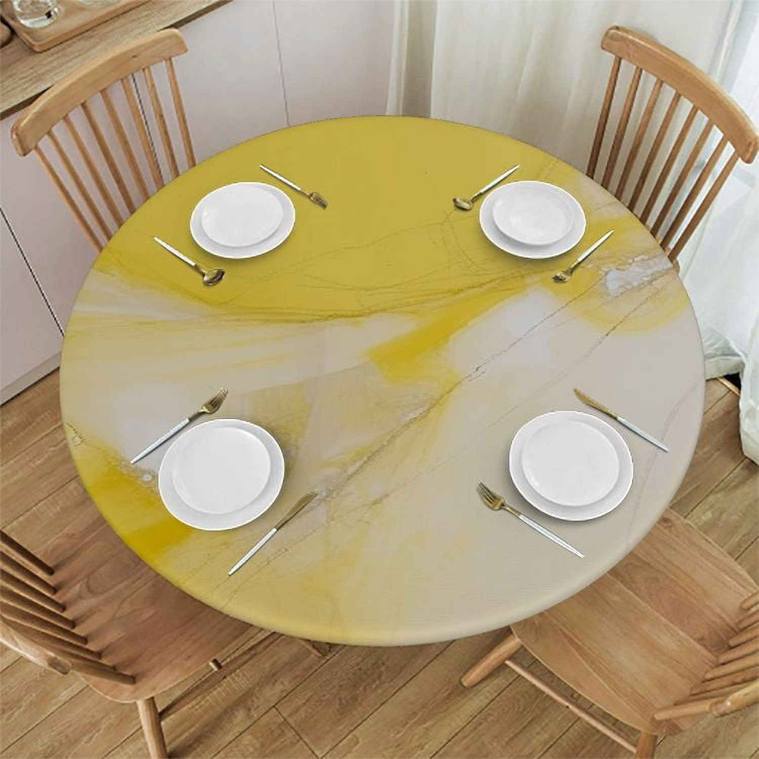 Ulloord Round Table Cover, Table Cloth Round Fitted Tablecloth with ...