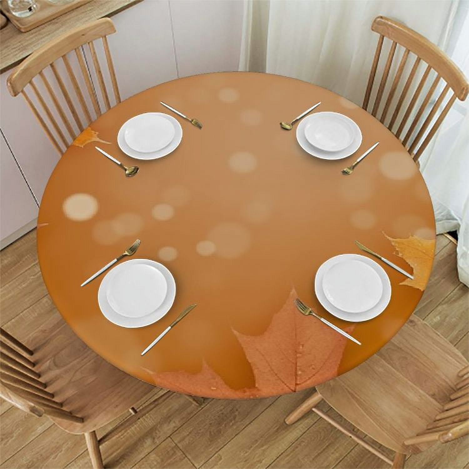 Ulloord Round Table Cover, Waterproof Reusable Table Cloth Round Fitted ...