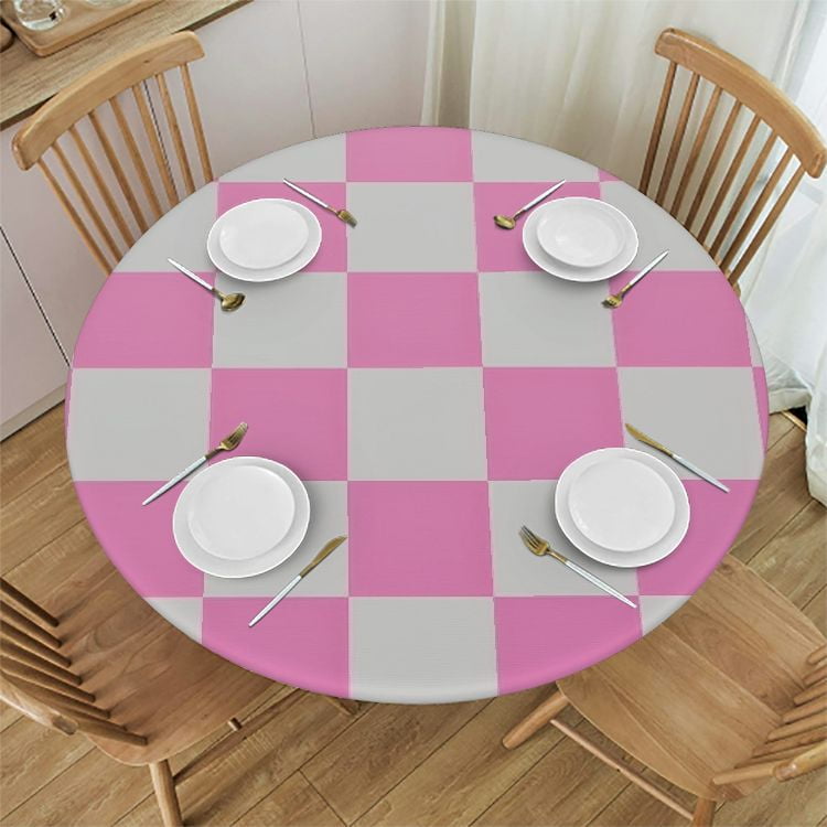 Ulloord Round Table Cover, Waterproof Reusable Table Cloth Round Fitted ...