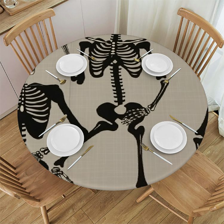 Ulloord Round Table Cover, Waterproof Table Cloth Round Fitted Vinyl ...