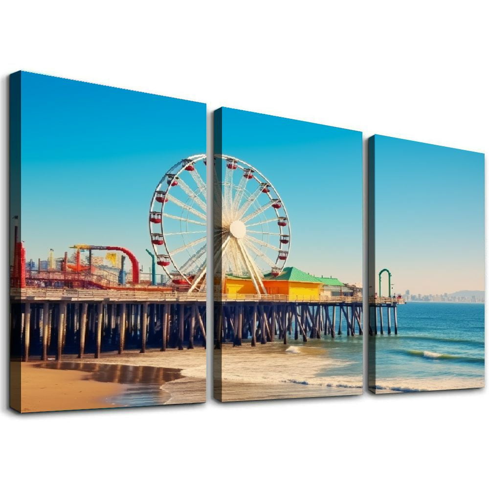Ulloord Santa Monica Pier Amusement Park Ferris Wheel Photo Photograph ...