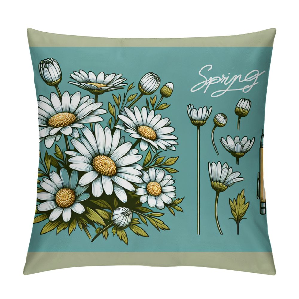 Ulloord Spring Pillow Covers, Floral Daisy Bloom with Grace This is Our ...