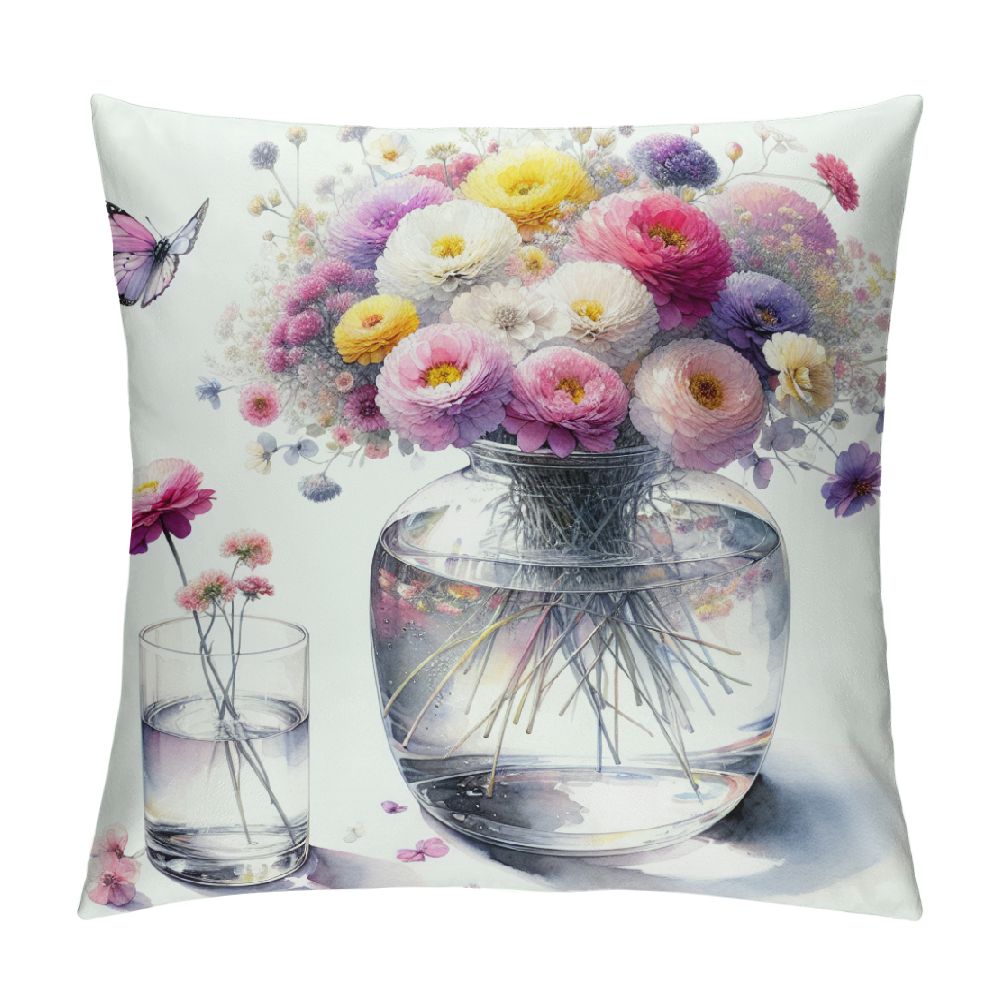 Ulloord Spring Pillow Covers , Floral Spring is in The Air Farmhouse ...
