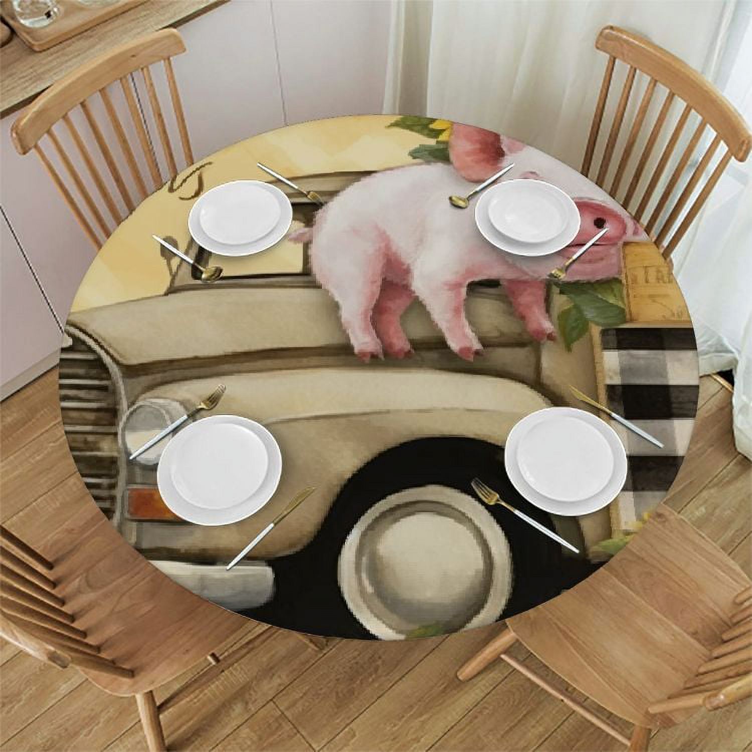 Ulloord Stretch Fitted Table Covers - Waterproof Wipeable Colorfast ...