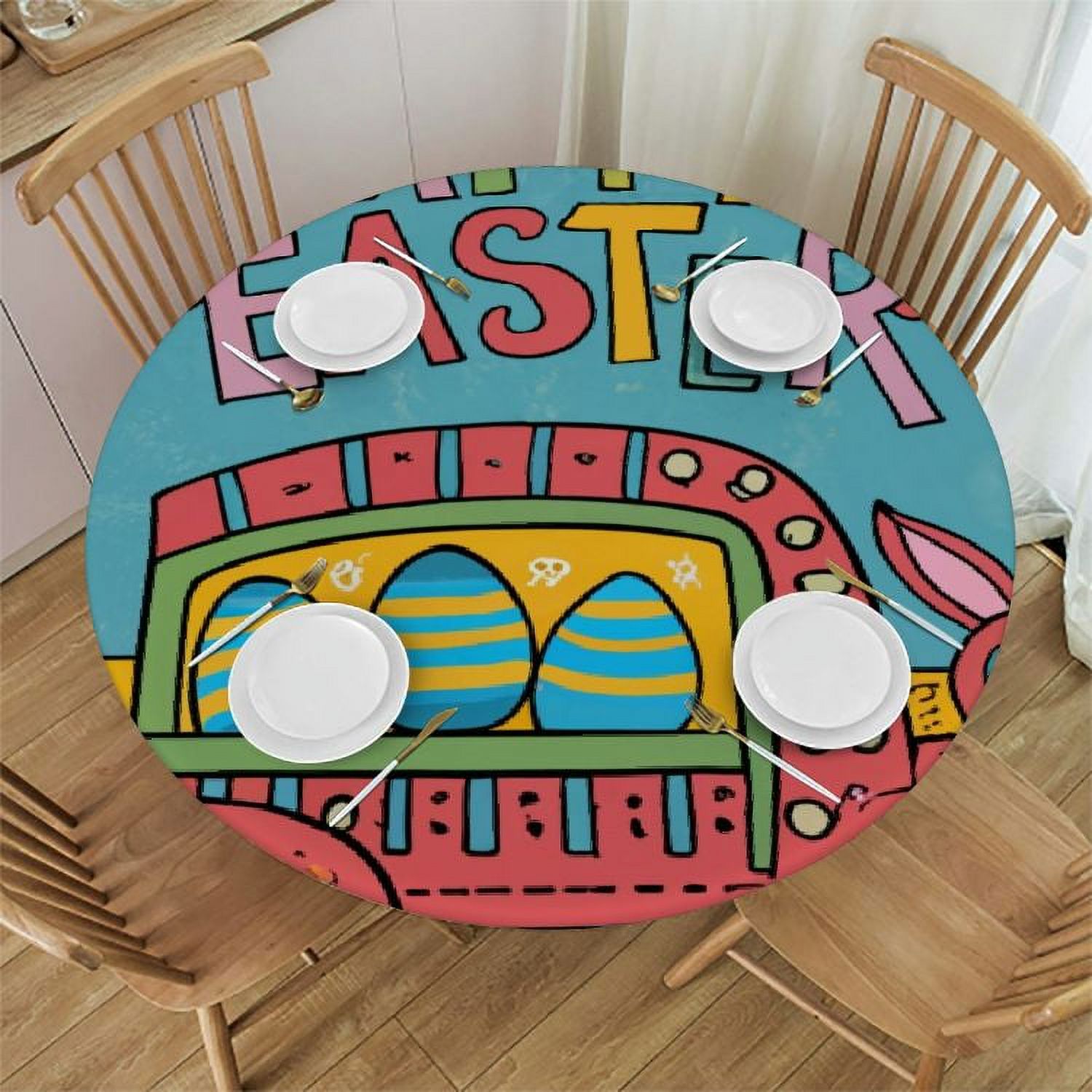 Ulloord Stretch Fitted Table Covers - Waterproof Wipeable Colorfast ...