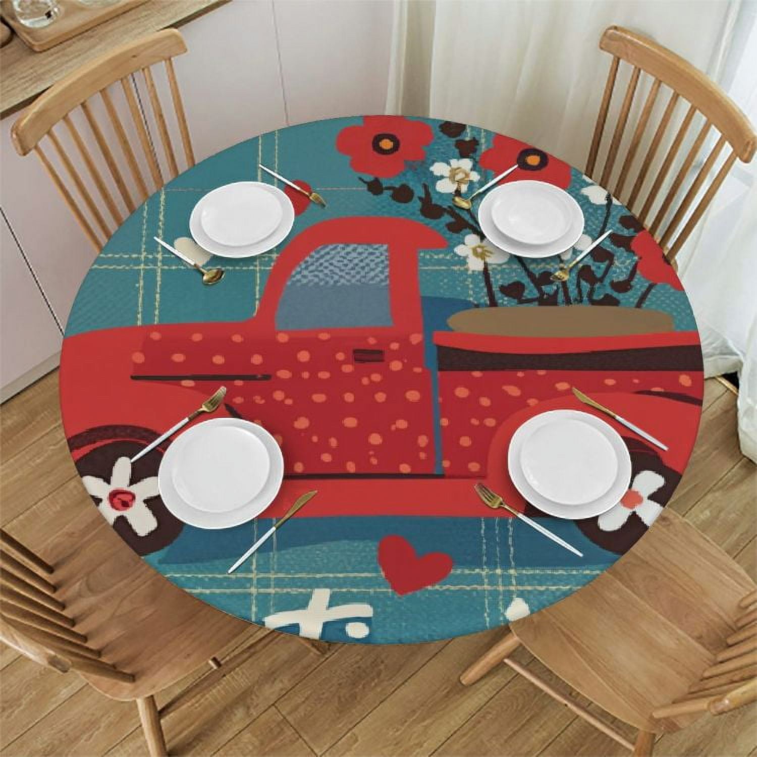 Ulloord Stretch Fitted Table Covers - Waterproof Wipeable Colorfast ...