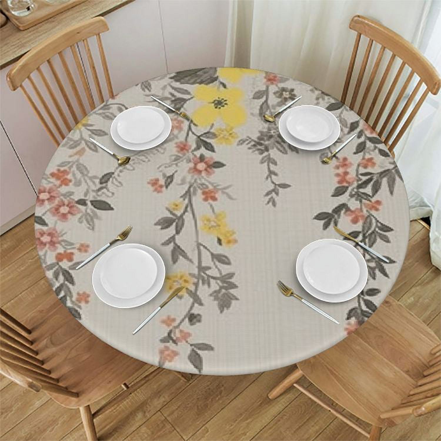 Ulloord Stretch Fitted Table Covers - Waterproof Wipeable Colorfast ...