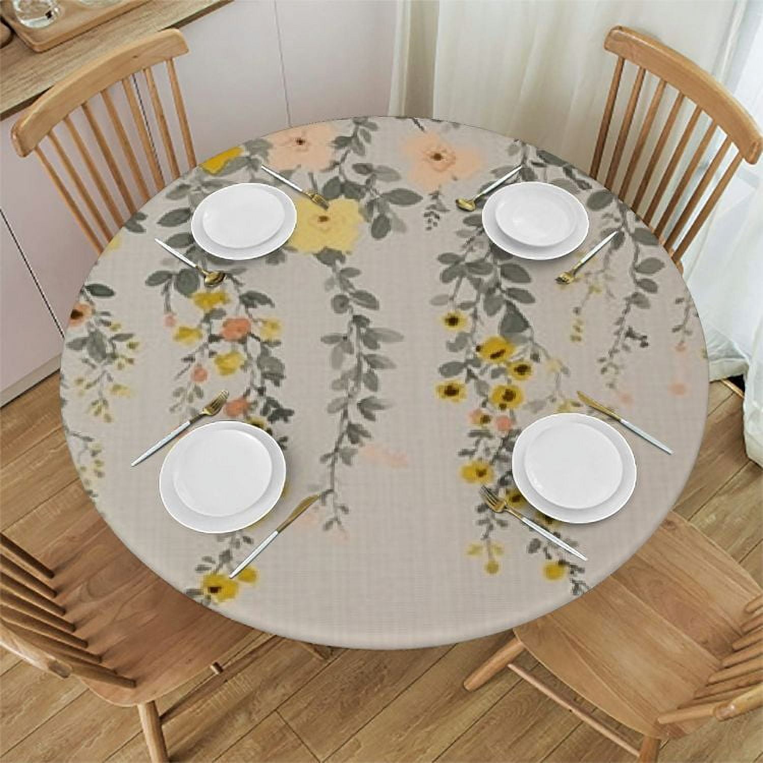 Ulloord Stretch Fitted Table Covers - Waterproof Wipeable Colorfast ...